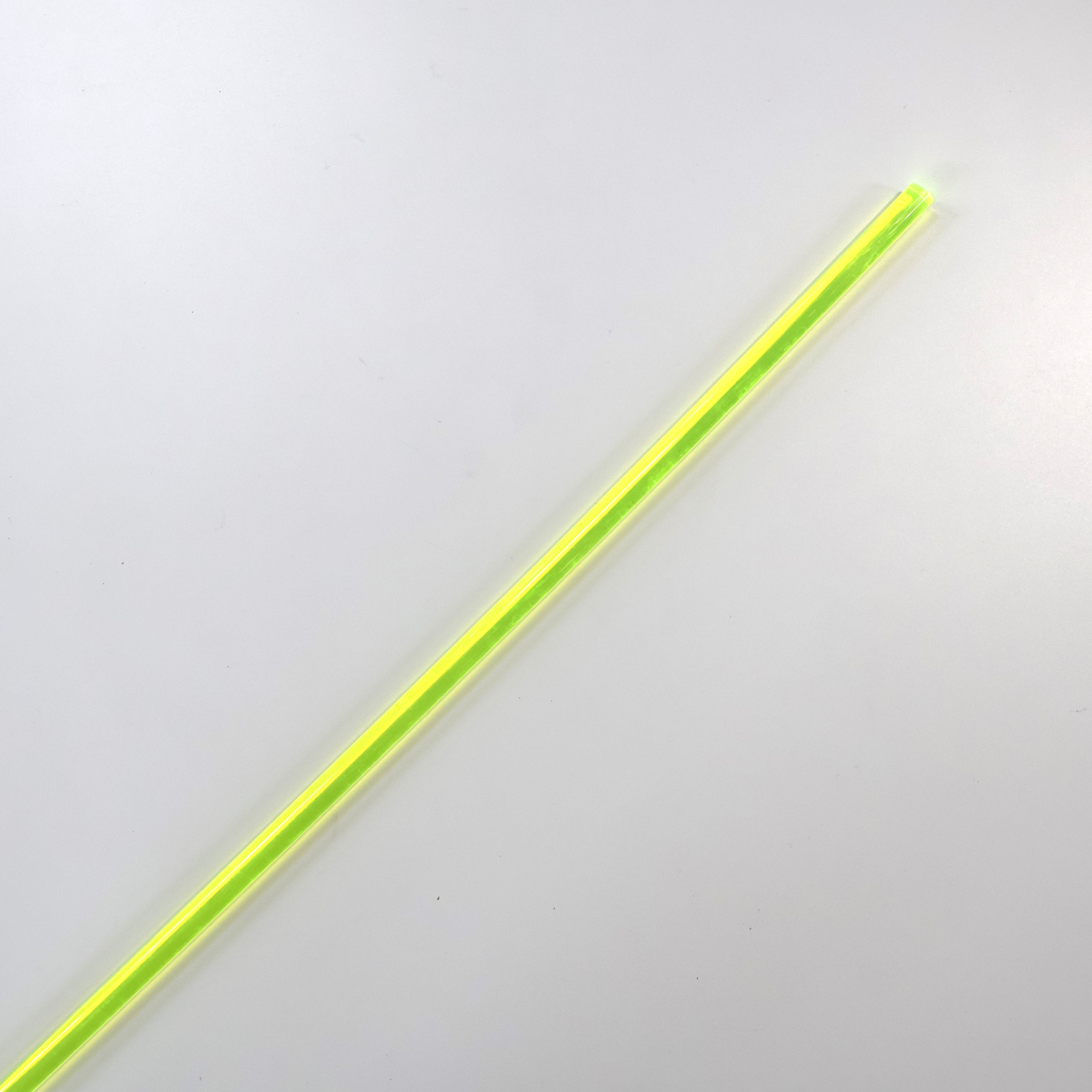 Acrylic Stick, Round, Yellow, 10mm